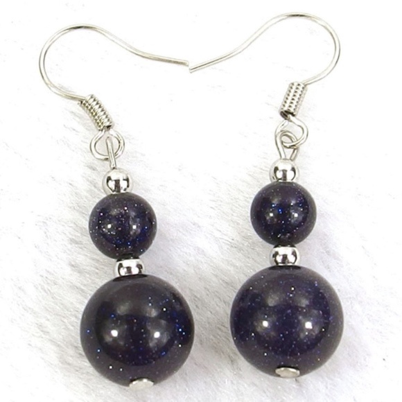 Handmade | Jewelry | 35galaxy Blue Sand Jasper Earrings | Poshmark